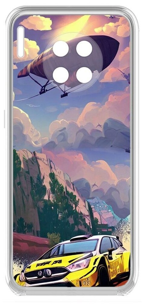 Чехол-накладка Krutoff Clear Case Гонка для Huawei Mate 30