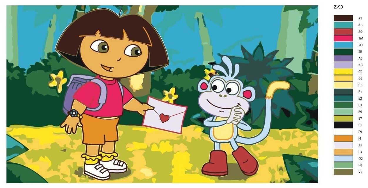 Картина по номерам Z-90 "Даша-путешественница" 50х70