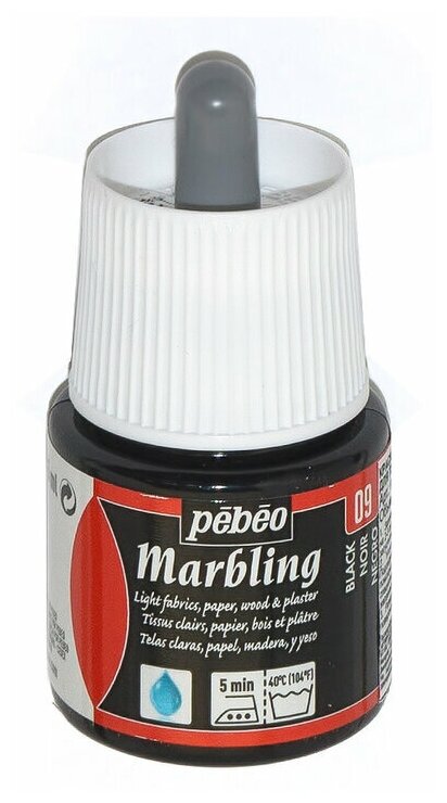 Марморирование и эбру PEBEO Marbling Краска для техники Эбру 45 мл 130-009 черный