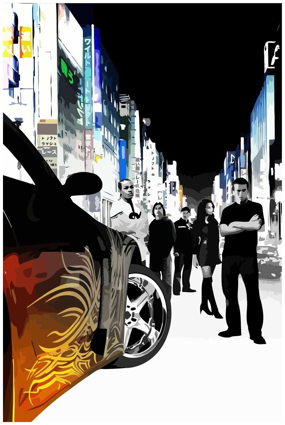 Картина по номерам на холсте форсаж токийский дрифт - 926 40X60