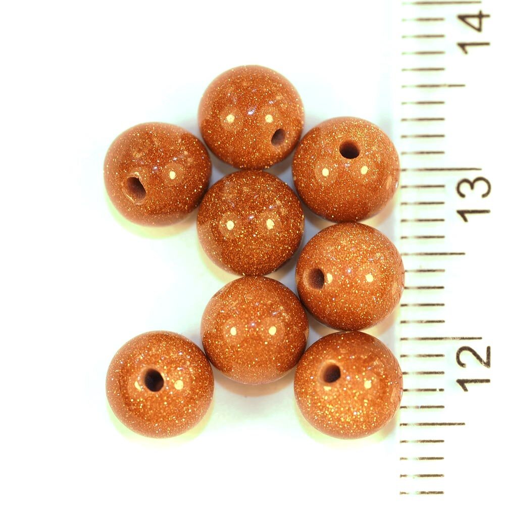 Натуральная бусина Авантюрин коричневый 0011219 шарик 6 мм, цена за 10 шт.