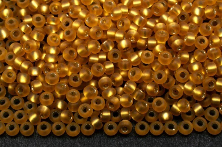 Бисер чешский PRECIOSA круглый 10/0 17050/1 матовый золотой, 5 грамм