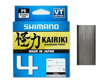 Плетеный шнур Shimano Kairiki 4 150m 0,200mm 13,8kg Steel Gray