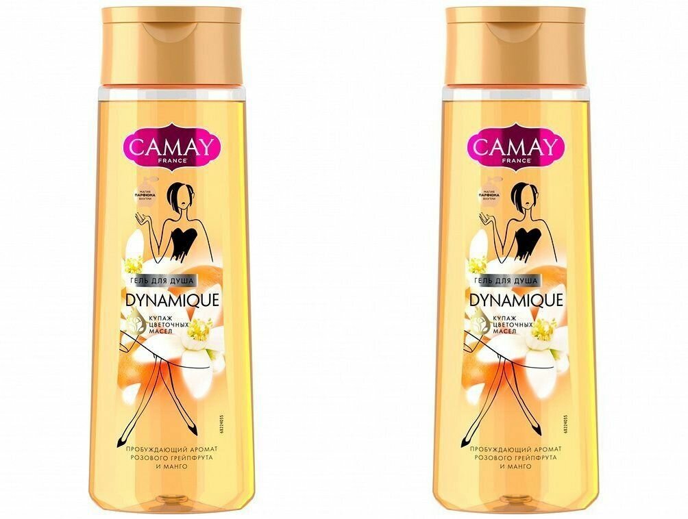 Camay Гель для душа динамик, 250мл,2 шт