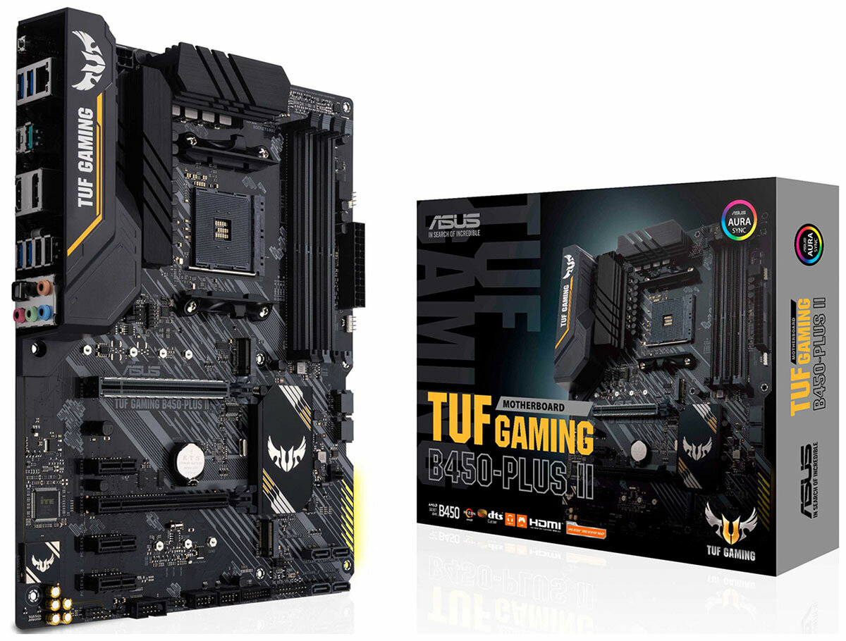 Материнская плата Asus TUF GAMING B450-PLUS II Soc-AM4 AMD B450 4xDDR4 ATX AC`97 8ch(7.1) GbLAN RAID