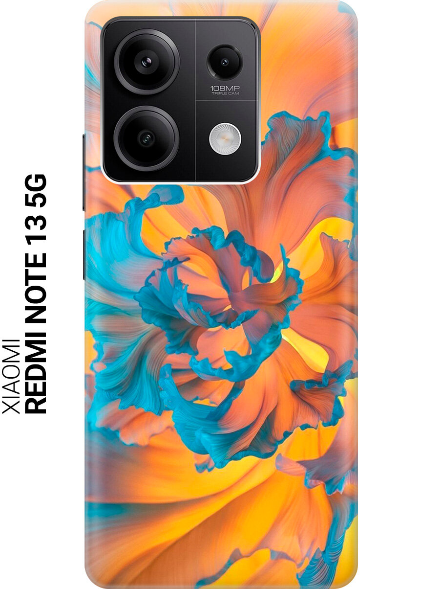 Силиконовый чехол на Xiaomi Redmi Note 13 5g / Сяоми Редми Ноут 13 5г с рисунком "Желто-голубой цветок"