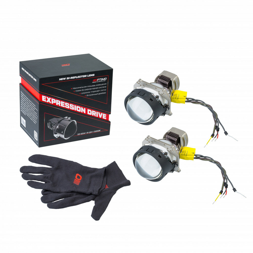 Автомобильные светодиодные би-линзы Optima Premium Bi LED Lens Expression Drive 3.0" 5000K 12V (2 линзы)