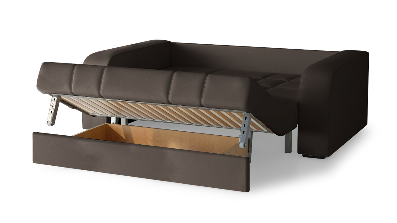 Диван Дендра Vivaldi 25 NOW 225x115x95 см, коричневый Велюр, аккордеон Фиеста — фото 1
