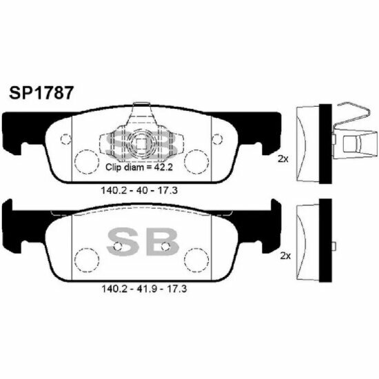 Колодки тормозные передние Sangsin Brake для RENAULT Logan 2013->, 4 шт