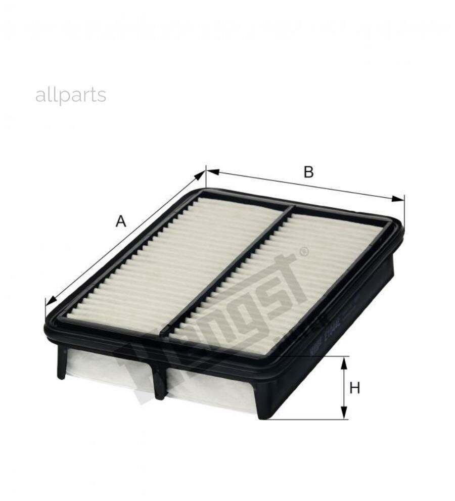 HENGST FILTER E1044L Фильтр воздушный HYUNDAI: TUCSON 04-10 \ KIA: CERATO 04 -, CERATO седан 04 -, SPORTAGE 04-