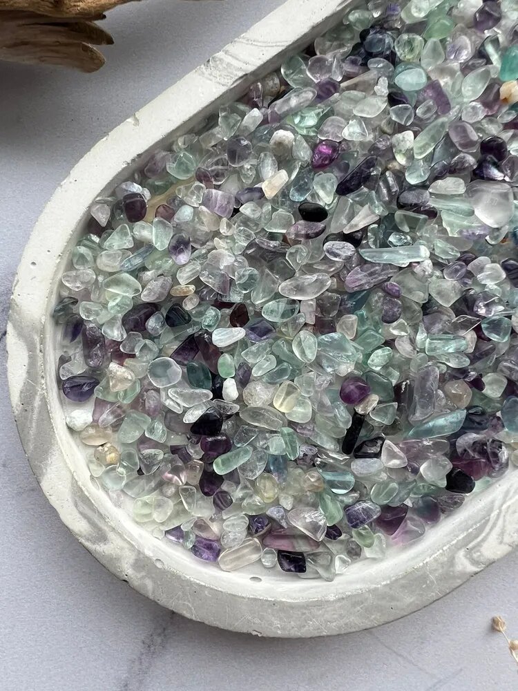 Галтовка натурального Флюорита. Фракция 3*5 мм. (100 гр.)