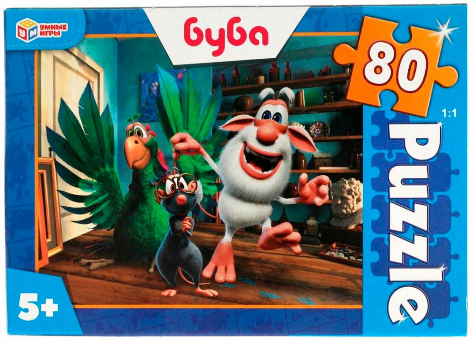 Классический пазл "Буба", игра-головоломка для детей, развитие мелкой моторики пальцев, паззл из 80 элементов