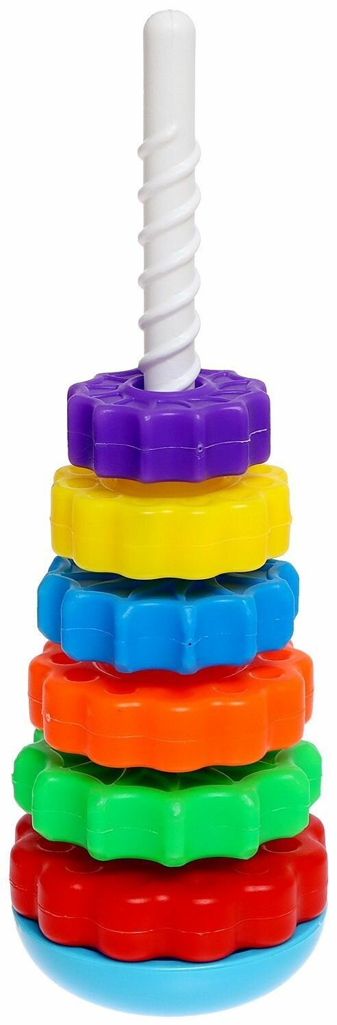 Пирамидка "Неваляшка", развивающая игрушка для малышей, тренируем координацию, развиваем мелкую моторику, учим цвета