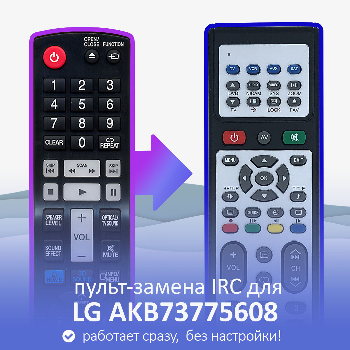 Пульт-замена для LG AKB73775608