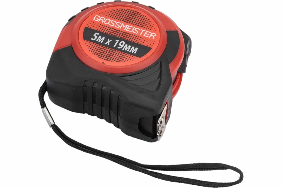 GROSSMEISTER рулетка резинопластиковый корпус, длина 5 м, ширина 19 мм, код 009002002