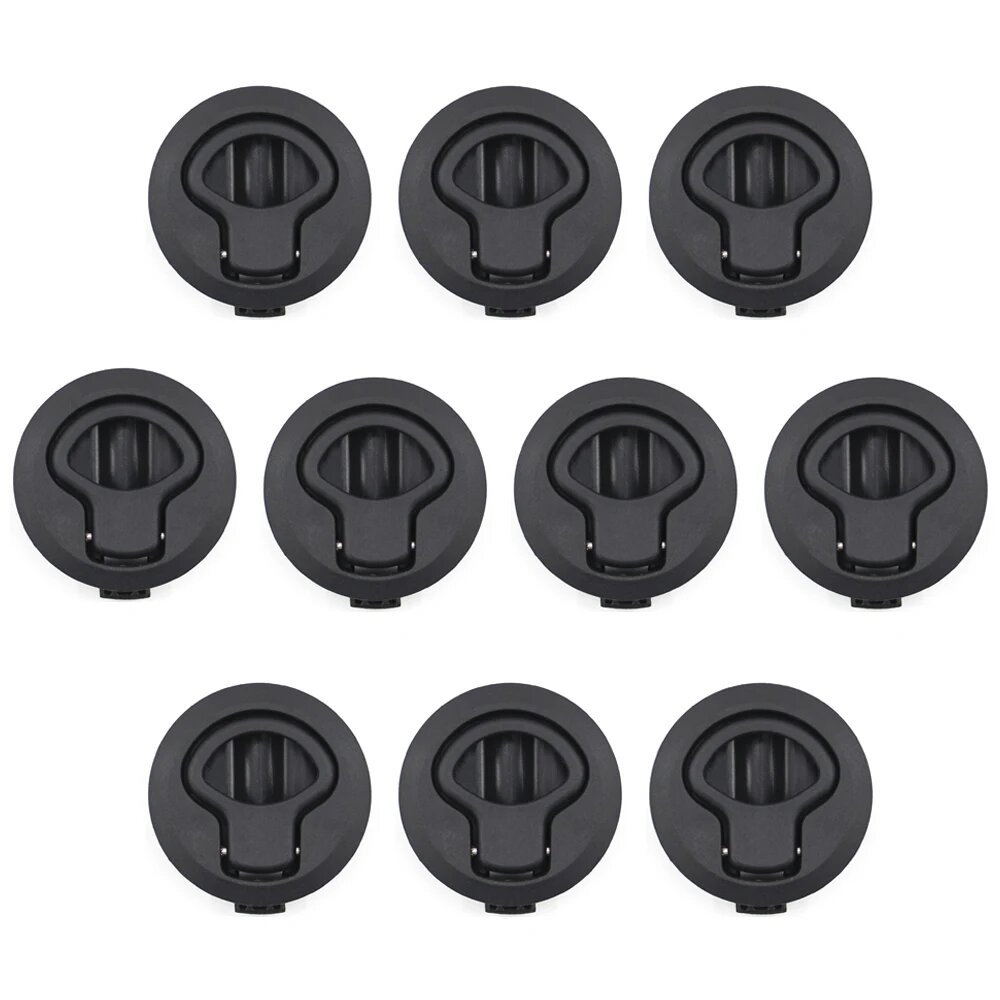 10 шт, неблокирующие пластиковые черные круглые защелки для люка
