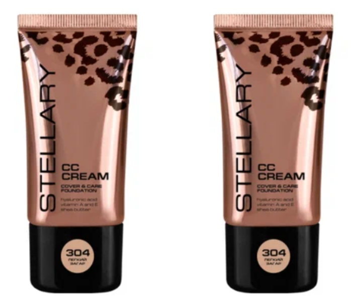 СС-крем для лица Stellary CC-Cream Hyaluronic Acid Vitamin A and E, тон 304, 25 мл, 2 шт