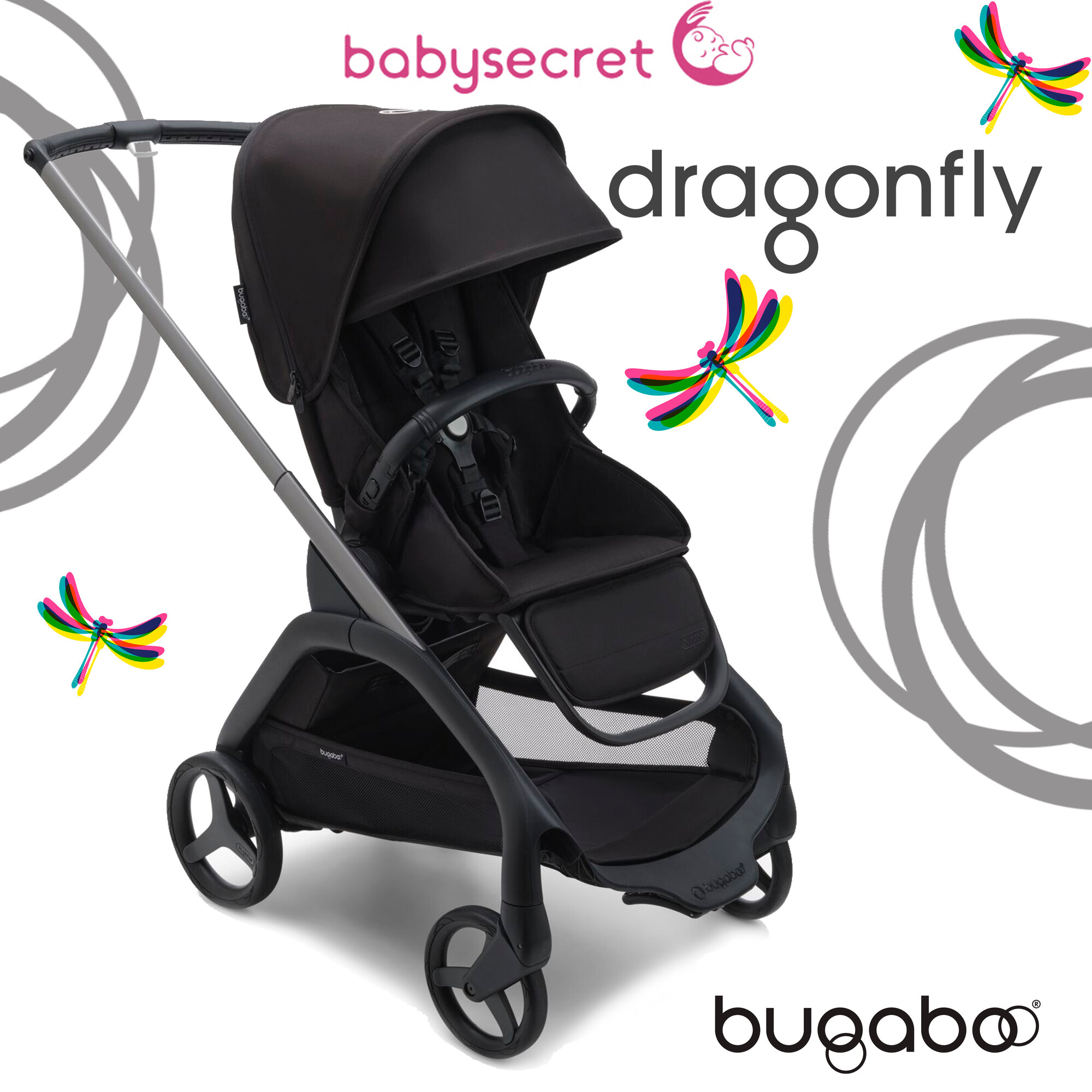 Коляска прогулочная Bugaboo Dragonfly на шасси Grafit/BLK/midnight black