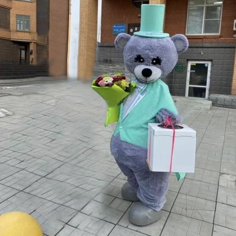 Костюм "Заяц-кролик", зеленый, с капюшоном, 160-175 см