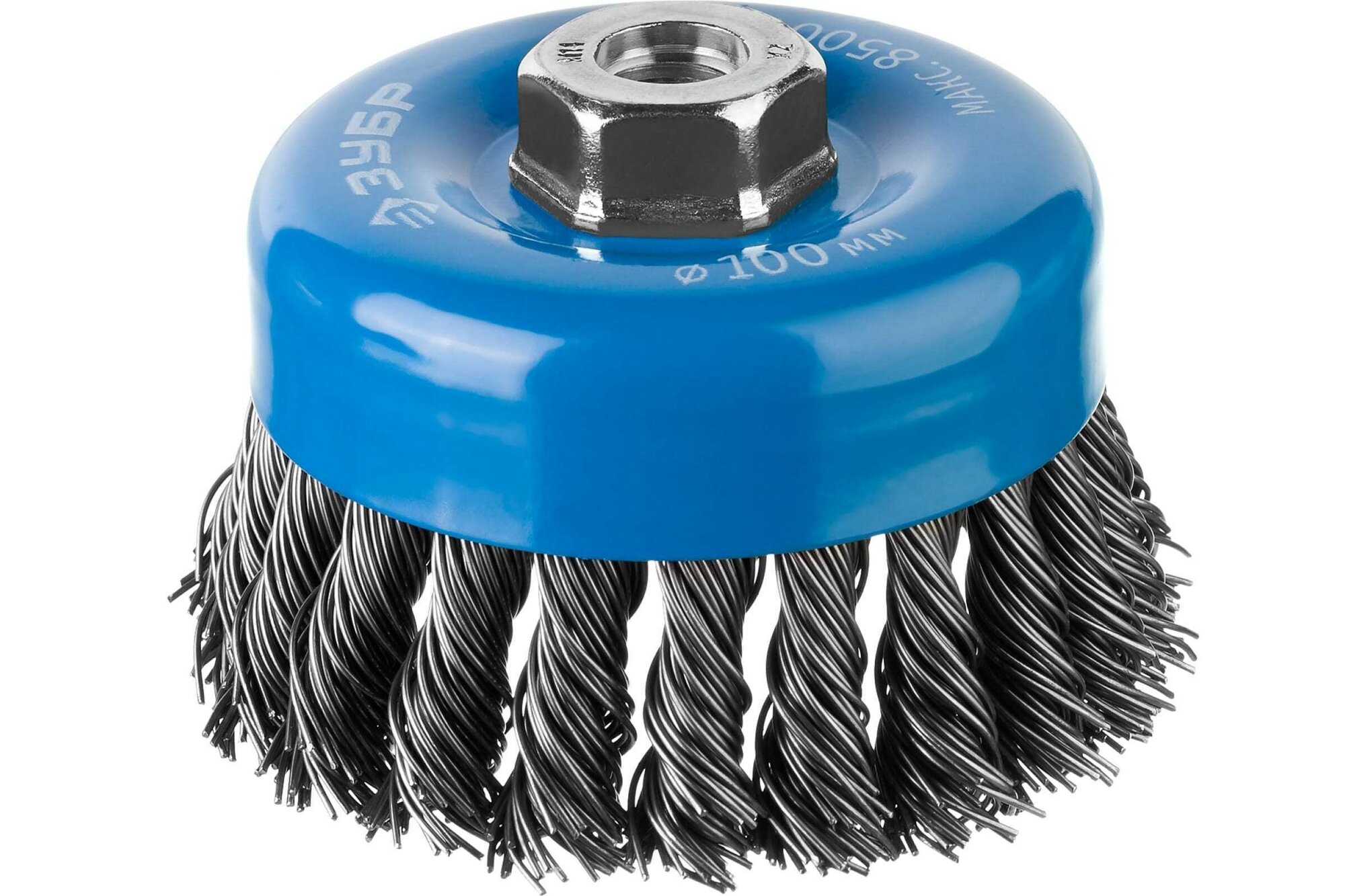 ЗУБР "Профессионал". Щетка чашечная для УШМ, плетеные пучки стальной проволоки 0,8мм, 100ммхМ14