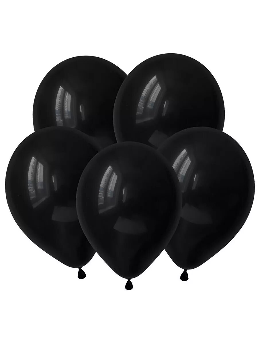 Черный, Пастель / Black, латексный шар (12"/30 см ) 50 шт. / DECOBAL, Вьетнам