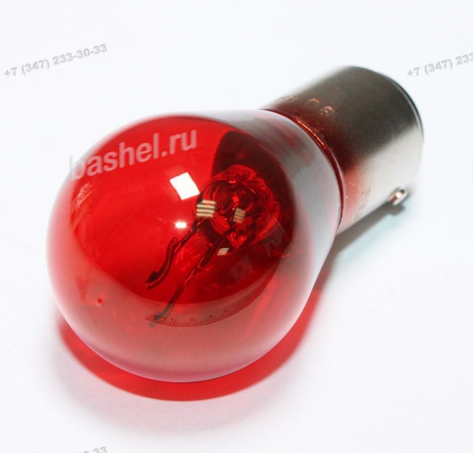 Лампа Philips 12V PR21/5W 2-х контакт. (BA15D) Красная +30% Vision (Premium)