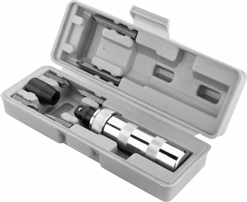 Ударная отвертка DEKO в кейсе, набор из 7 шт, с битами