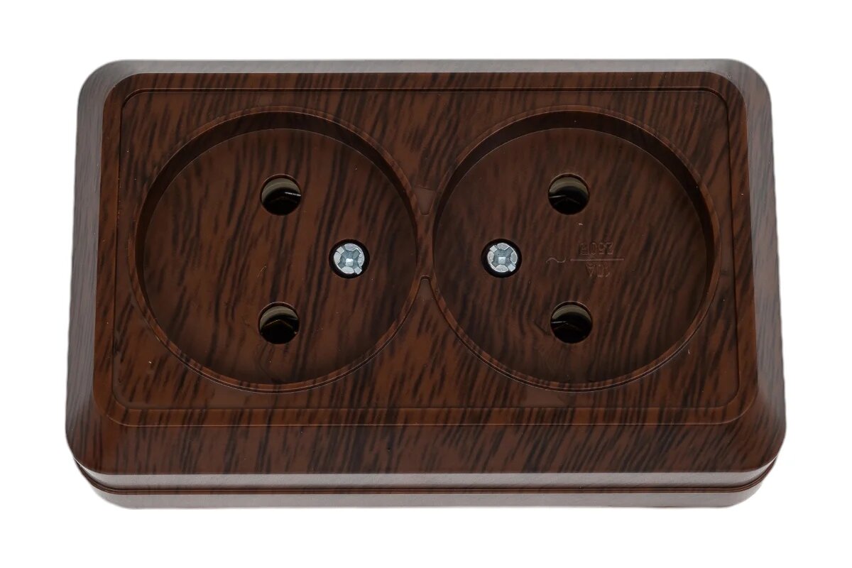 TDM ELECTRIC Ладога SQ1801-0035 Двойная розетка открытой установки 2П IP20 10А