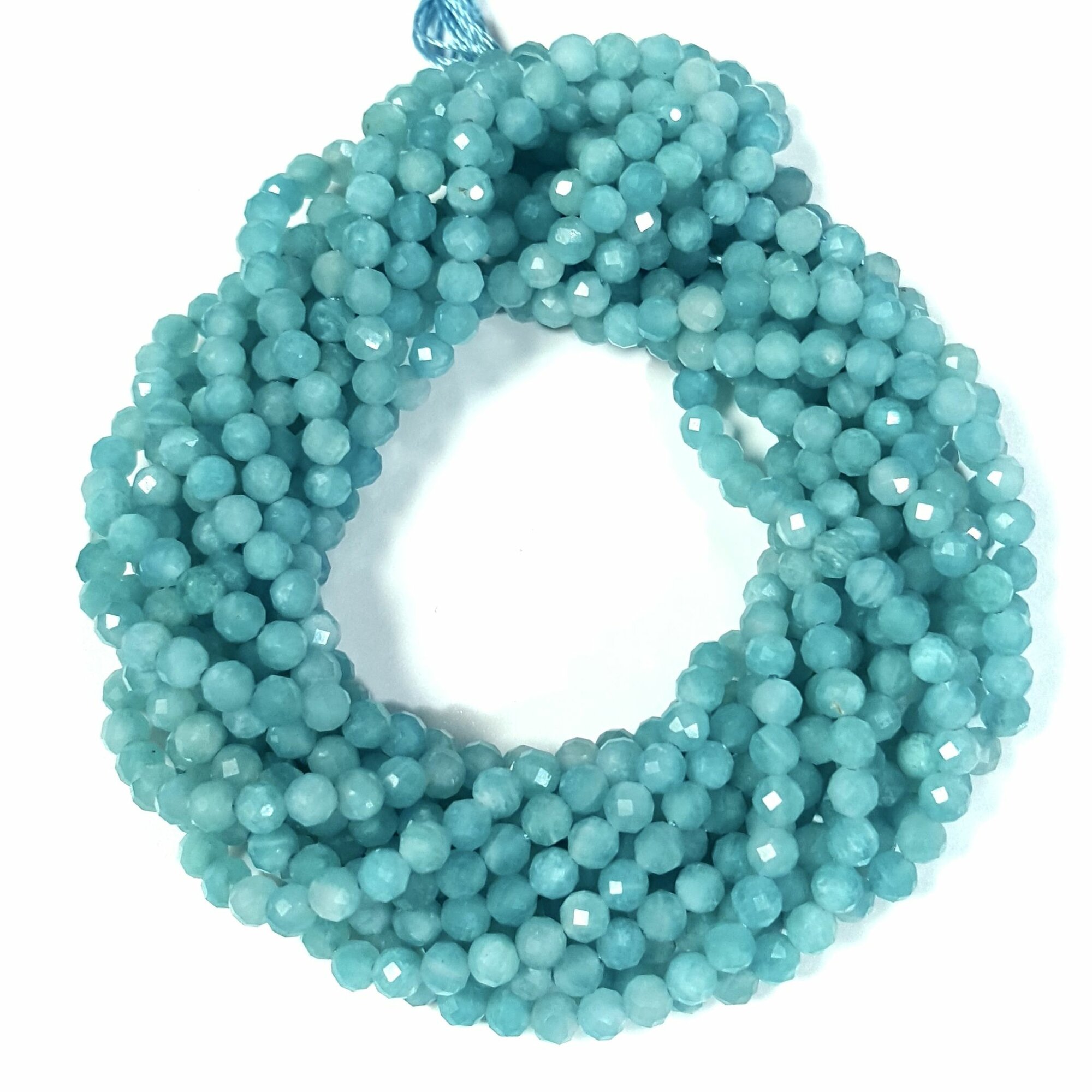 Бусины амазонит A граненый 3,3 мм (нить 19 см), Suntrim