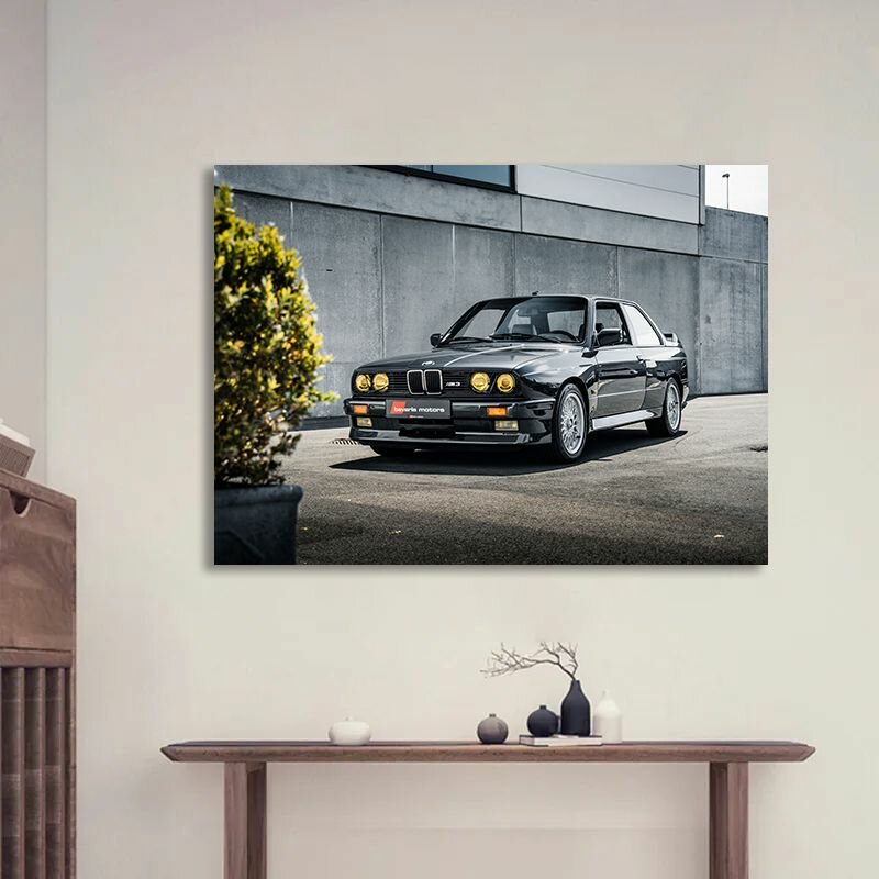 Картина "Автомобили BMW", 50x70 см, на подрамнике, дерево, холст