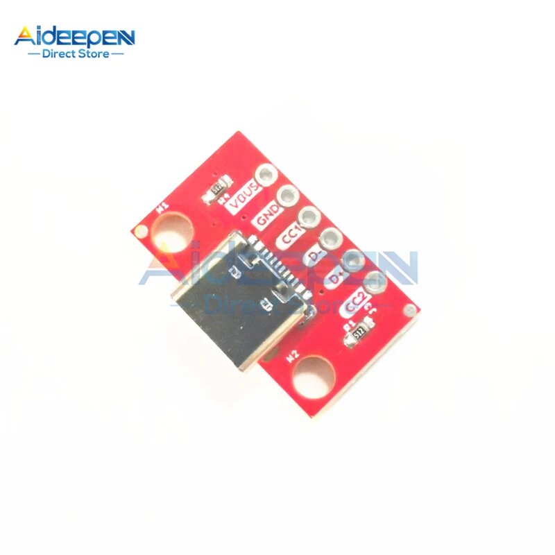 Aideepen USB Type-C Female Board, Без штыревых контактов