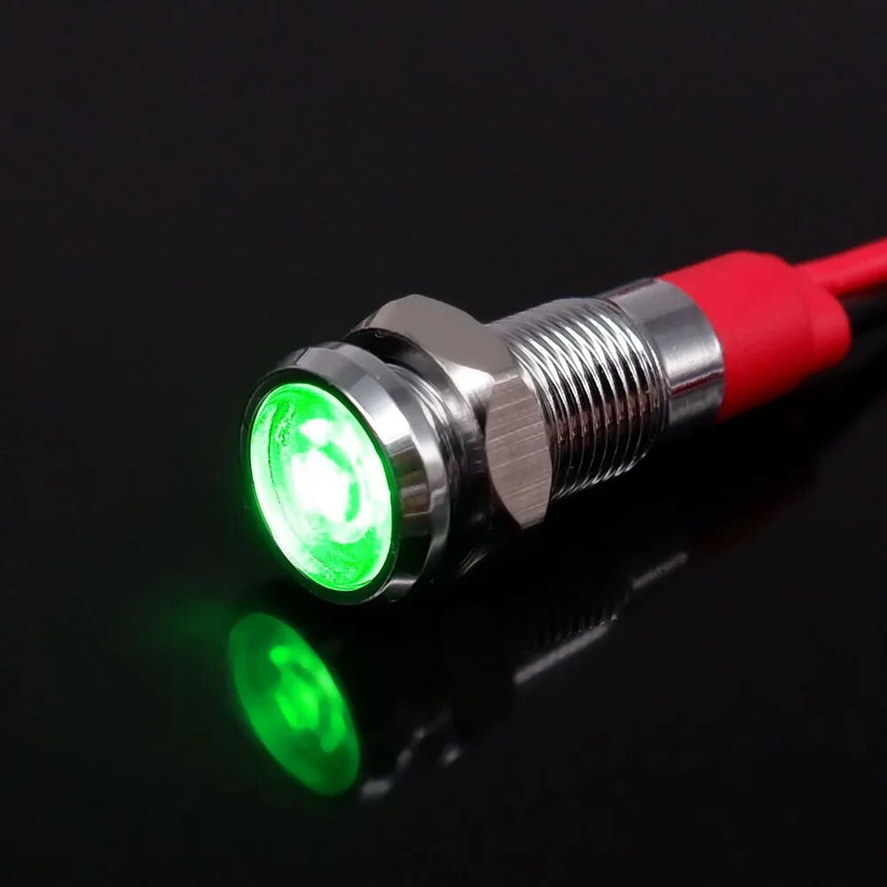 Металлический индикатор PRONCH 6 мм, красный/оранжевый/зеленый/синий/белый, 3-6В/12-24В/110-220В