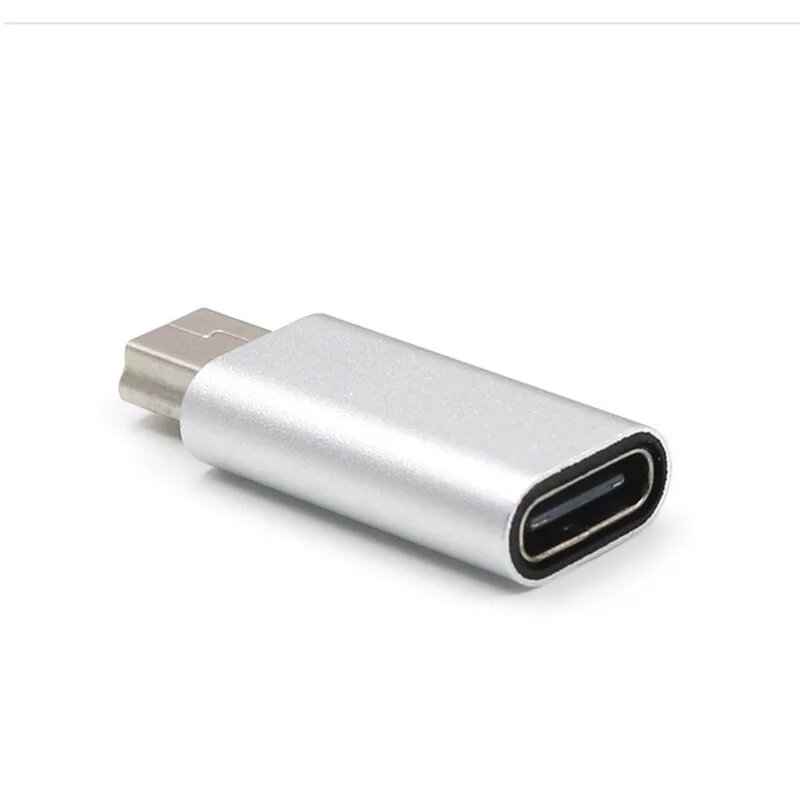 Мини USB-адаптер типа C 5-контактный штекер мини USB на гнездо USB Type C коннектор для silver