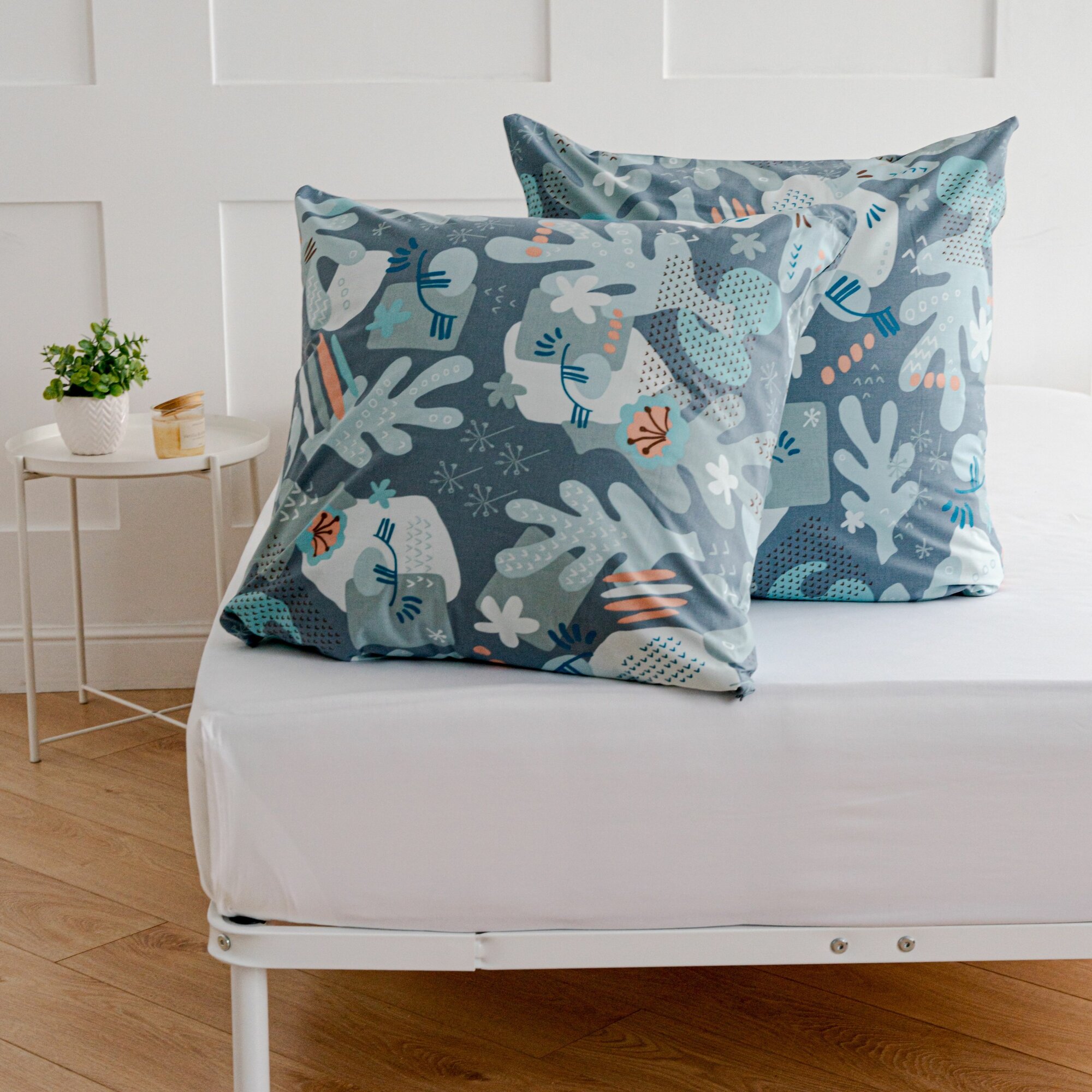 Наволочки 70х70 YERRNA, комплект 2 шт, аналог икеа, 100% хлопок, перкаль, с рисунком