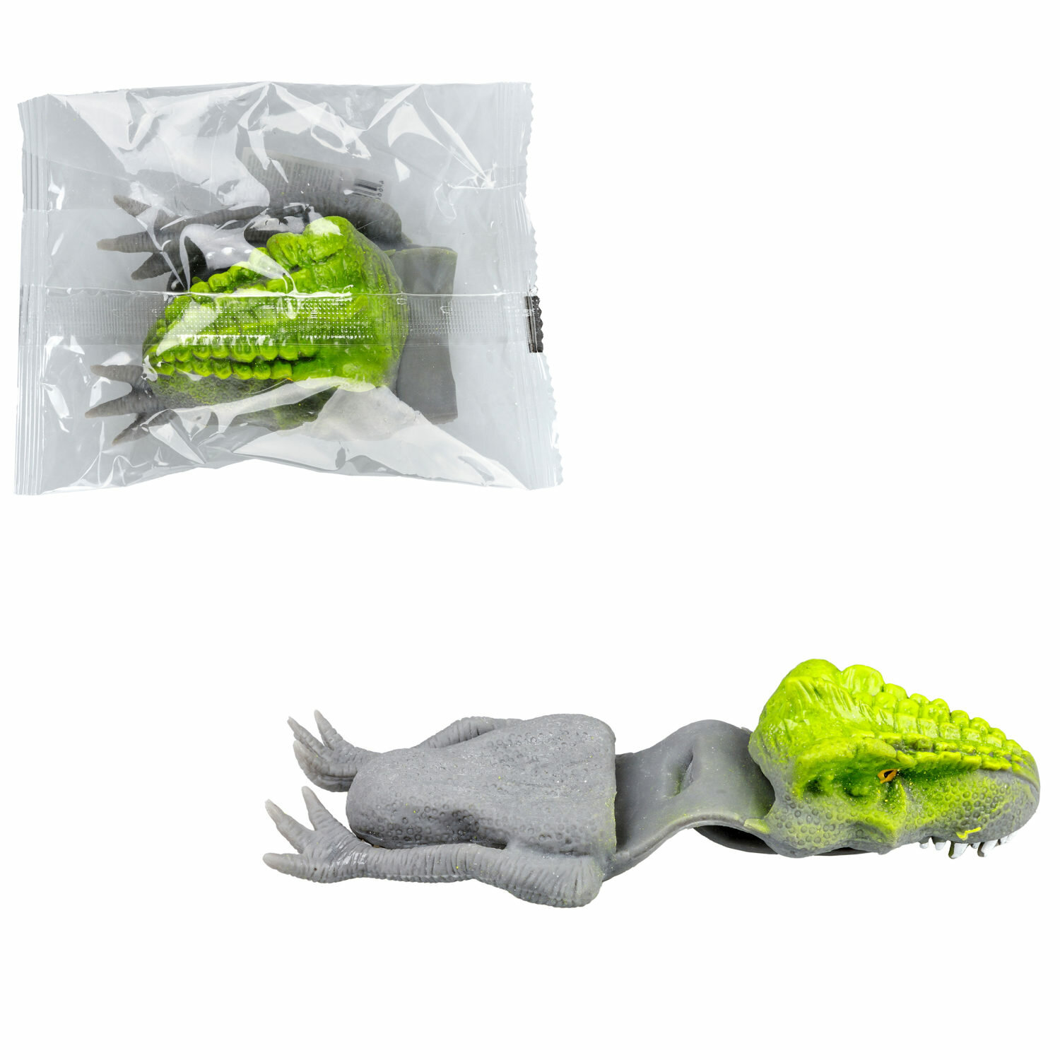 Игрушка на руку 1toy Зверуки на руку "Динозавры с лапками" серый 1шт