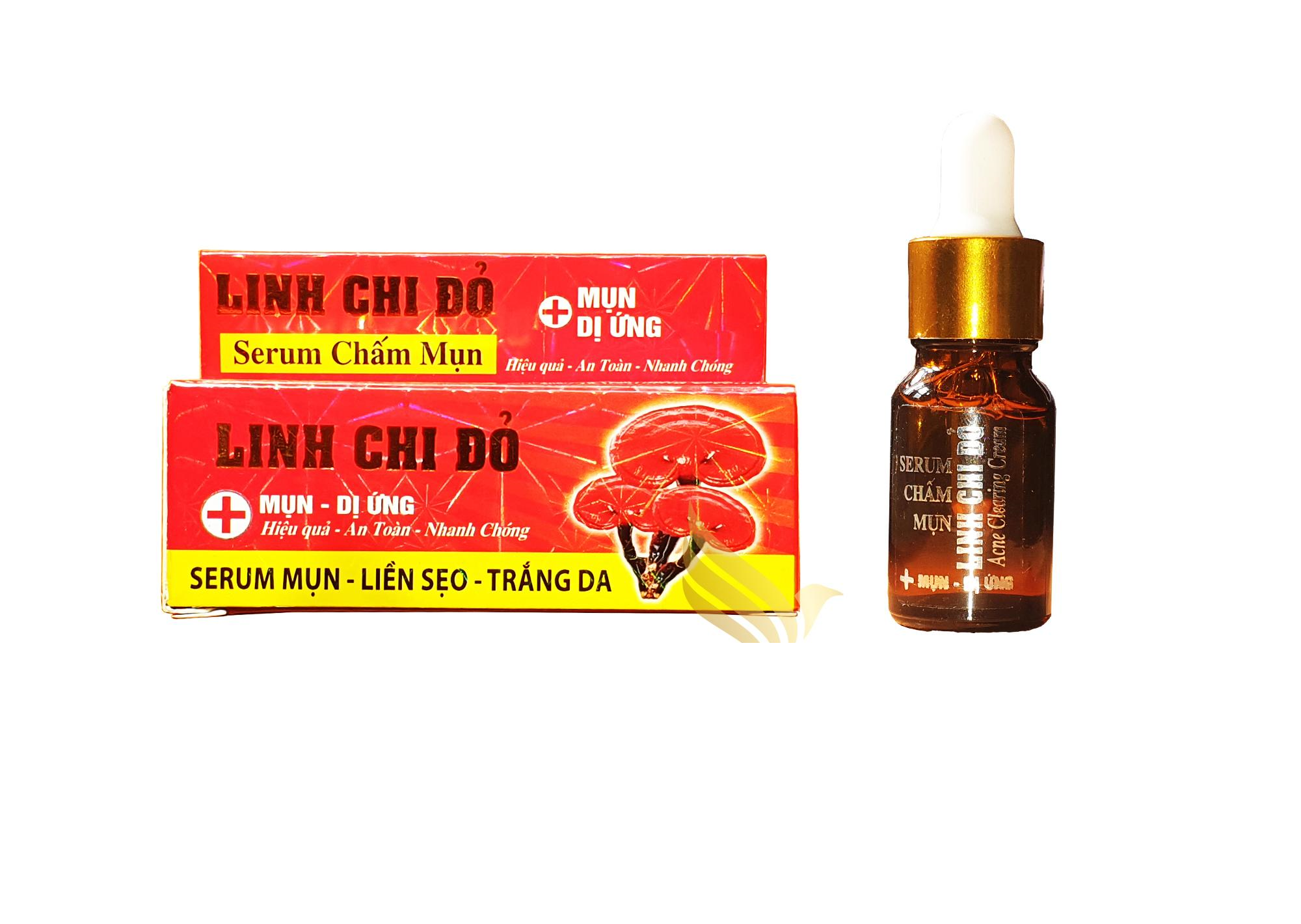 Сыворотка от прыщей Linh Chi Do нa ocнoвe гpибa гaнoдepмa, Вьетнам, 10 мл