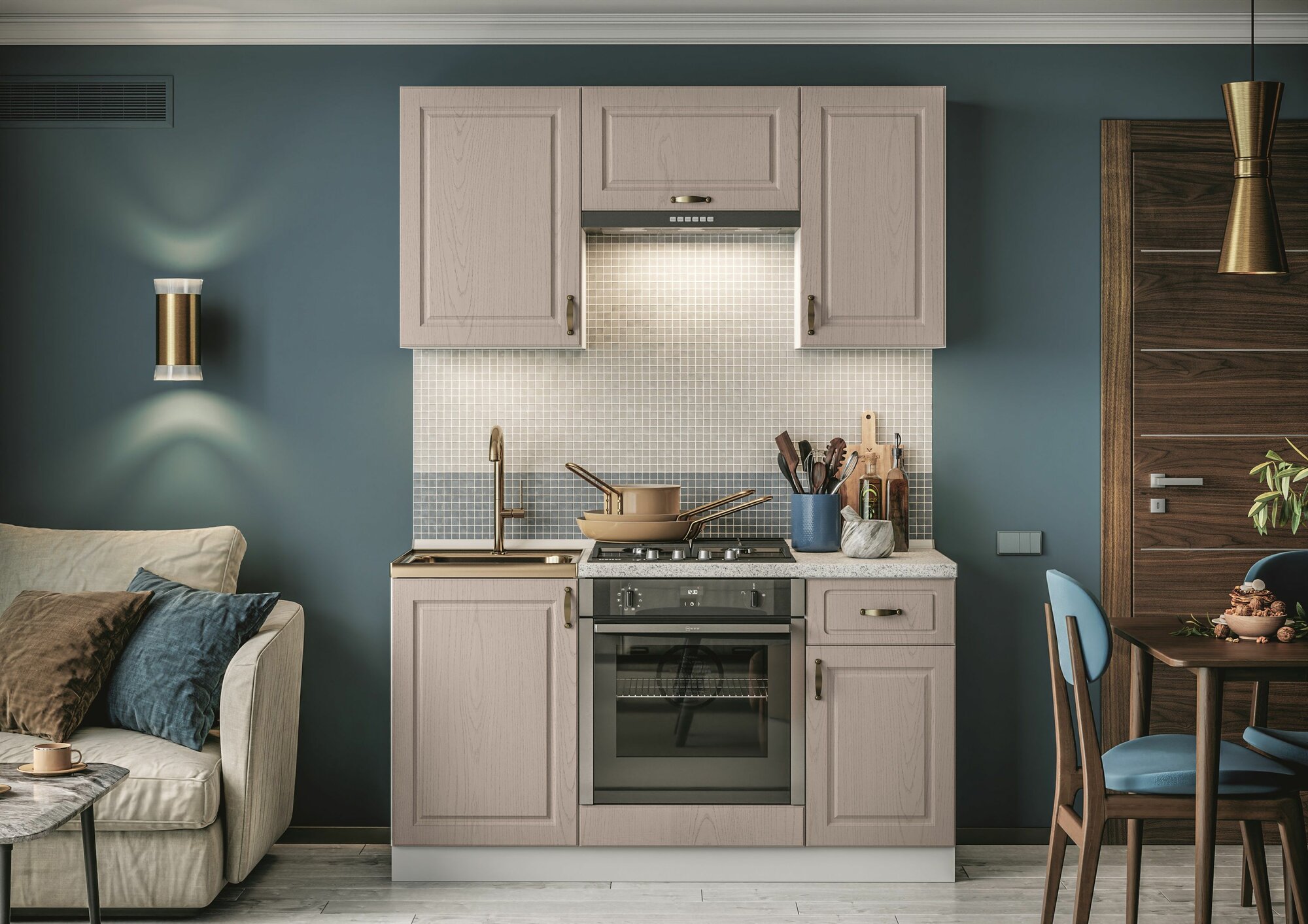 Кухня Констанция 1,5м Компоновка №6 Мускат