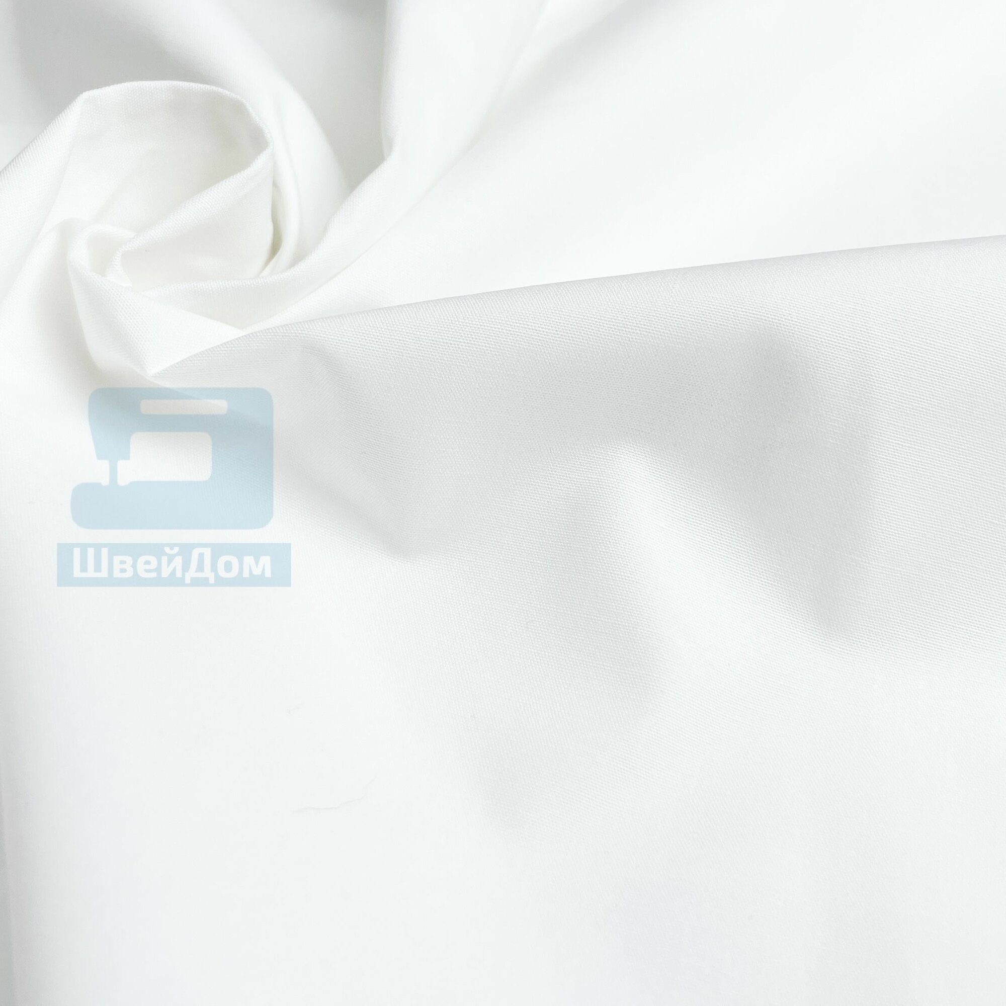 Ткань Хлопок однотонный 100% хлопок, ширина 150 см, белоснежный