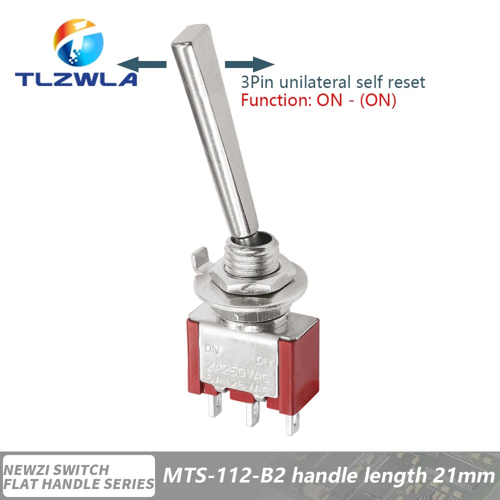 Переключатель TLZWLA 3P 20.5mm ON-ON R, 5шт