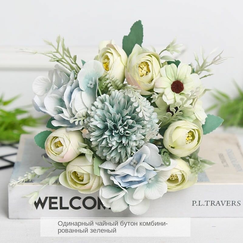 Букет из 5 искусственных цветов для интерьера, свадебного декора и офиса — реалистичный набор, долговечный акцент