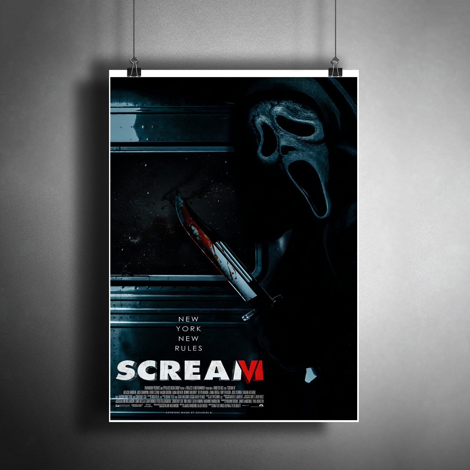 Постер плакат фильм ужасов Крик 6 (Scream VI)" / 30 x 42 см