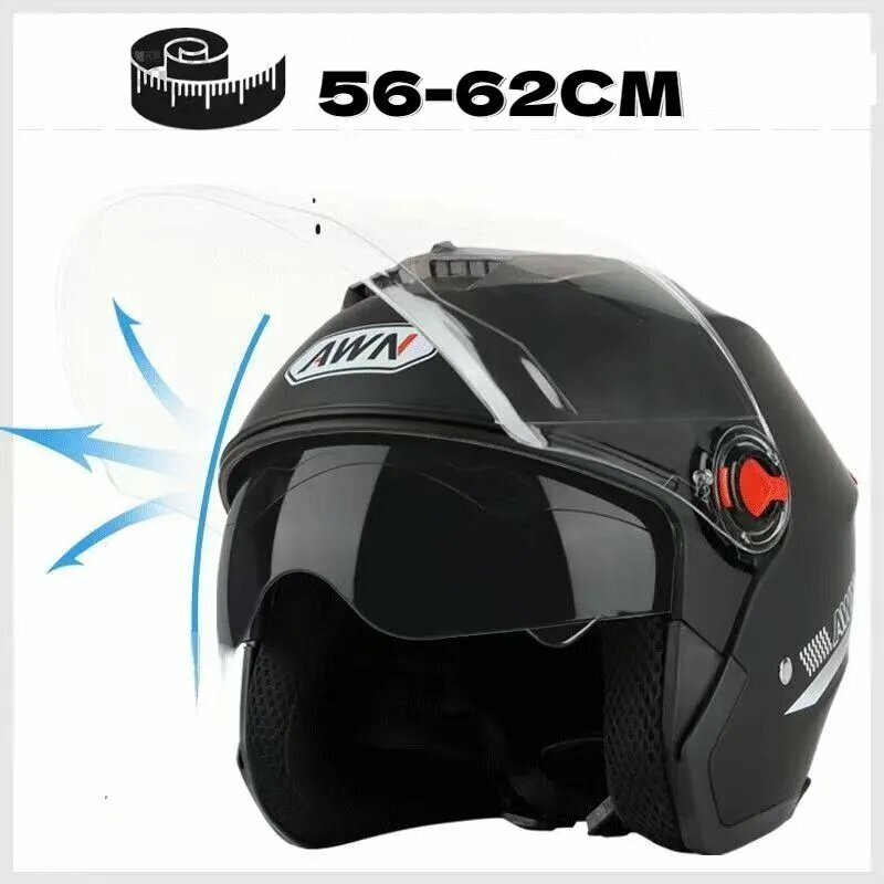 Мотошлем, цвет: черный матовый, размер: Универсальный