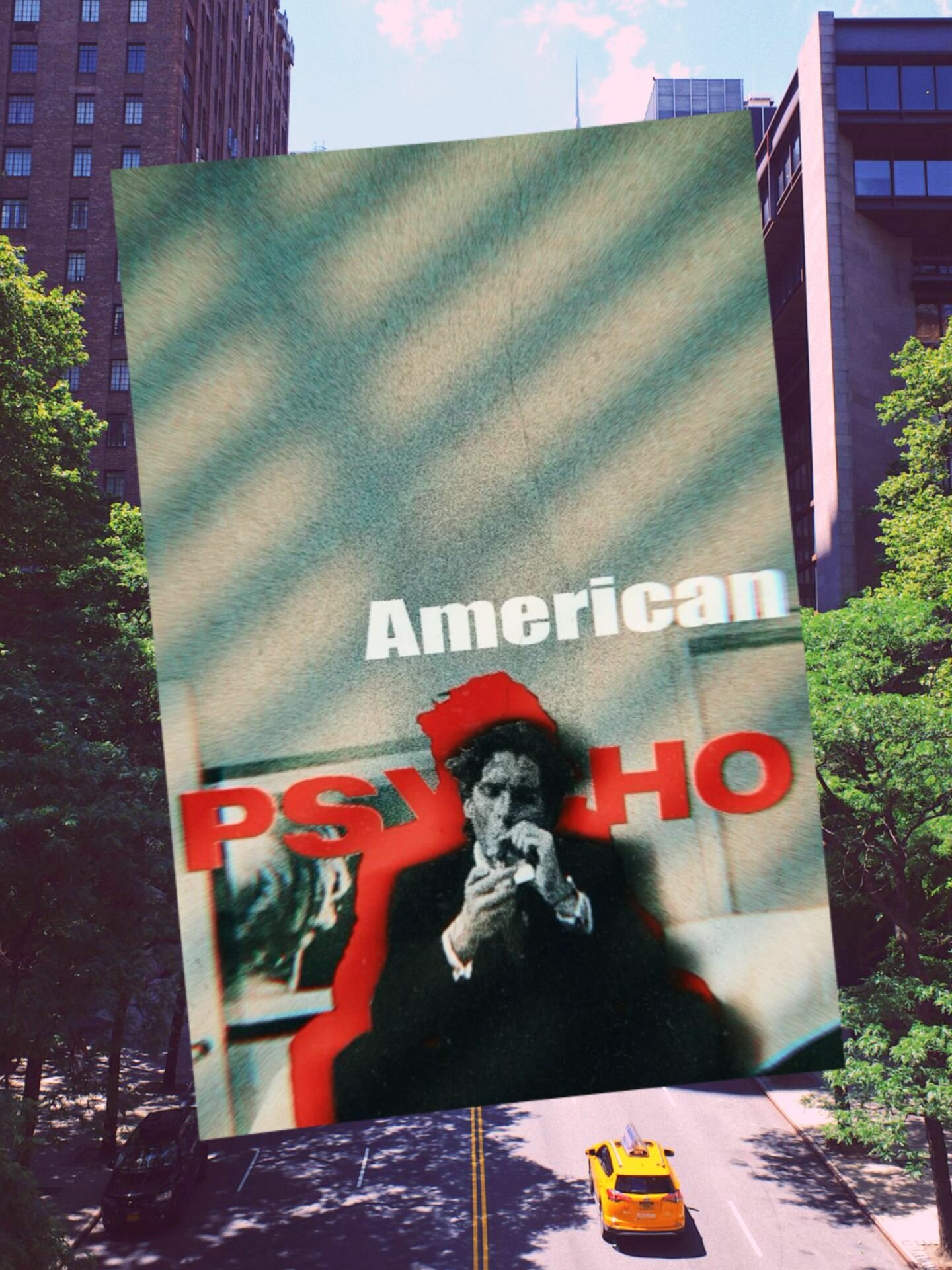 Постер "Американский психопат (цветной)" в стиле pinterest, формат А3, 297 х 420 мм, глянцевый