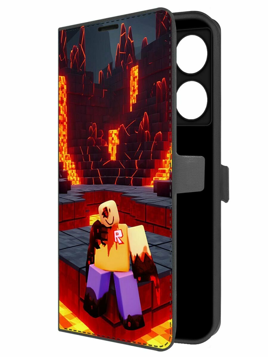 Чехол-книжка Krutoff Eco Book для INFINIX Note 40 Roblox-Форсакен Джон Доу (Forsaken John Doe) (черный)