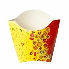 Коробка одноразовая под фри 120г цветная, материал картон, 50 шт.