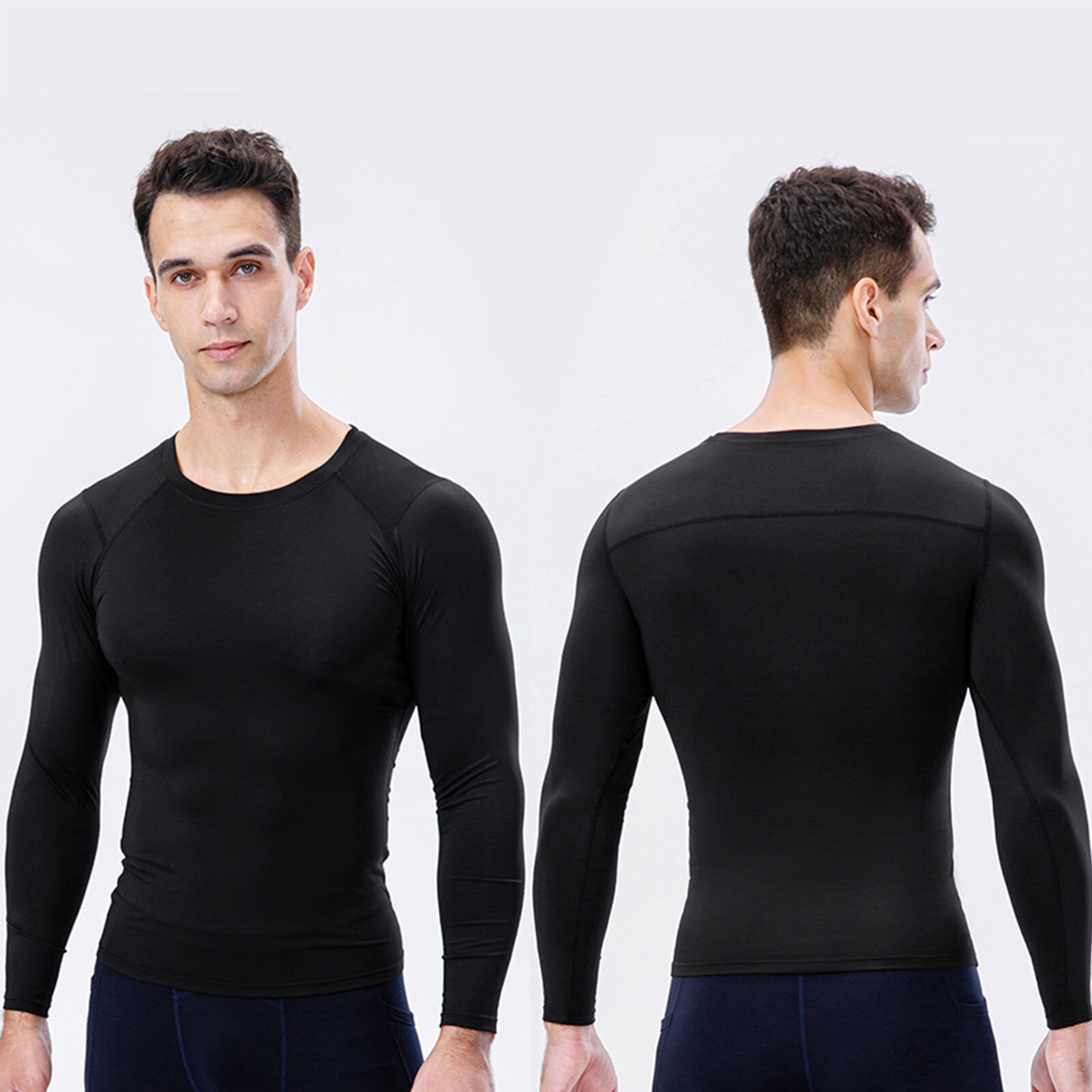 3 шт. Мужские спортивные компрессионные рубашки с длинным рукавом, быстросохнущие футболки для тренировок, топы для бега