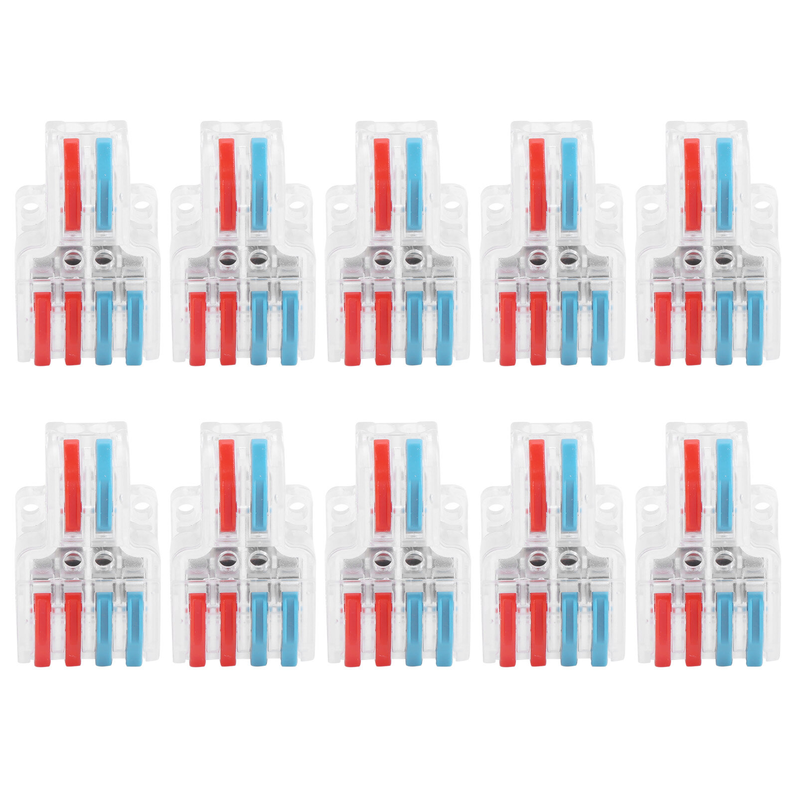 10 шт. клеммных зажимов для проводов 2 входа 4 выхода цветные быстроразъемные электрические соединители LT 422