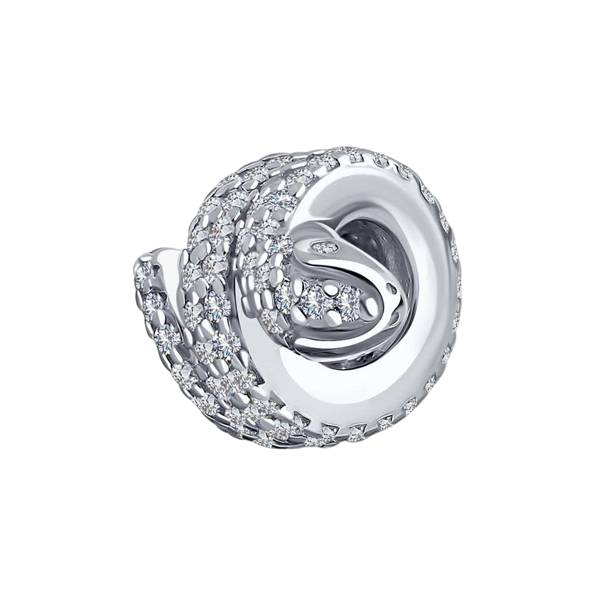 Шарм, серебро, 925 проба, родирование, фианит