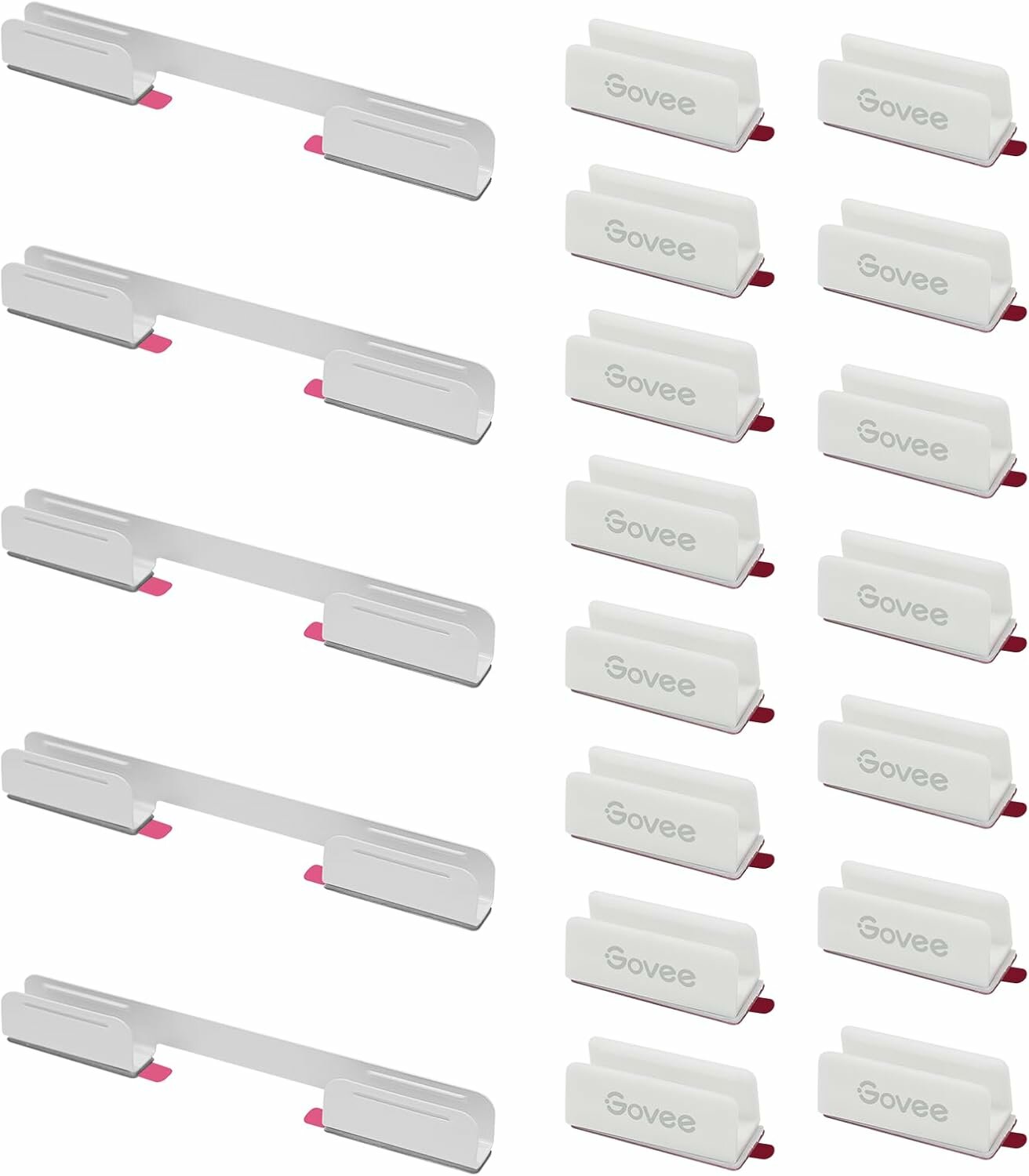 Набор зажимов Govee Mounting Clip (15 + 5), 15 шт пластиковых зажимов, 5 металлических для лент H61D3, H61D4, H61D4, H61D5