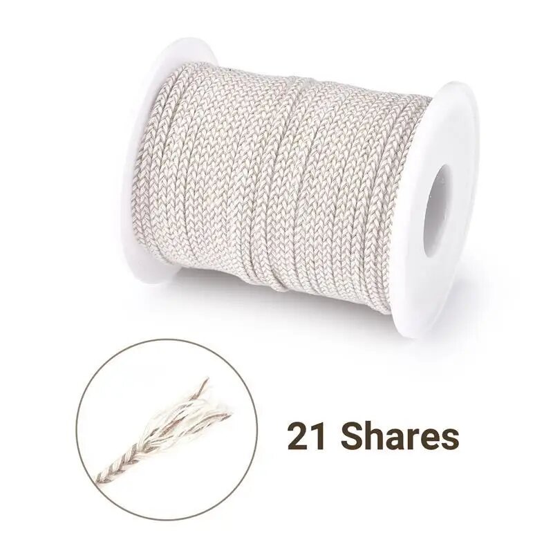 1 Рулон, 50 М, Хлопковые Фитили Для Свечей Ручной Работы, Чистый Хлопок, В Форме Сердца, Произвольно Нарезанные Восковые Нити